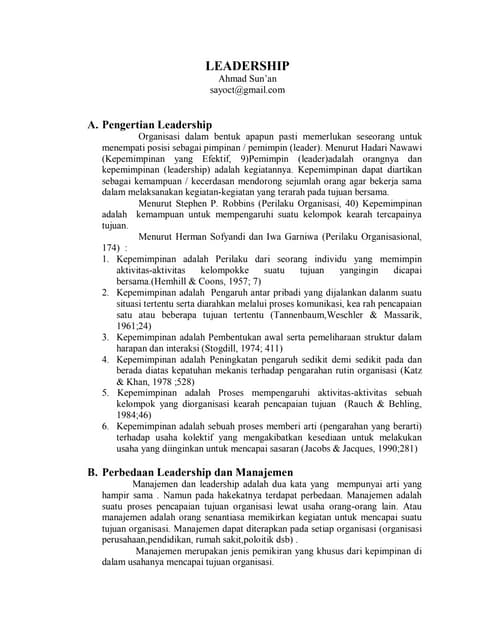 Materi Kepemimpinan (leadership) | PPT