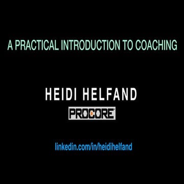 A Practical Introduction to Coaching | PDF