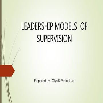 Leadership Models of Supervision | PDF