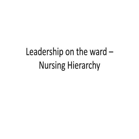 Leadership on the ward pp | PPTX