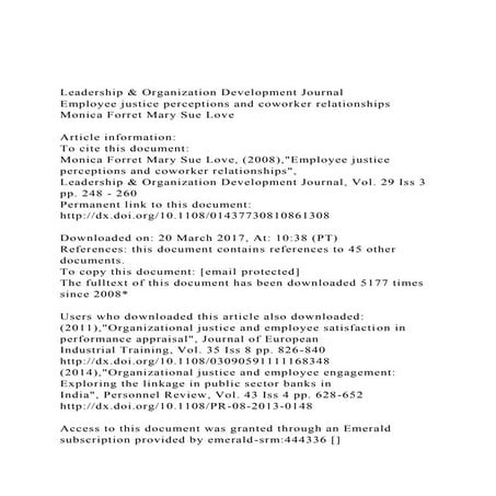 Leadership & Organization Development JournalEmployee justic.docx
