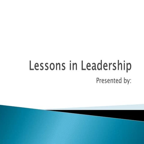 Leadership Outline For Presentation | PPTX