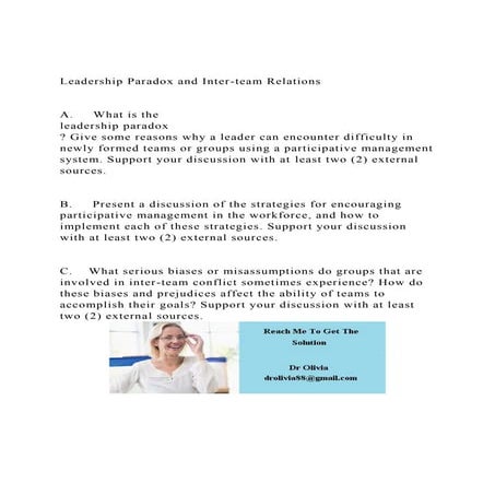 Leadership Paradox and Inter-team RelationsA. What is .docx