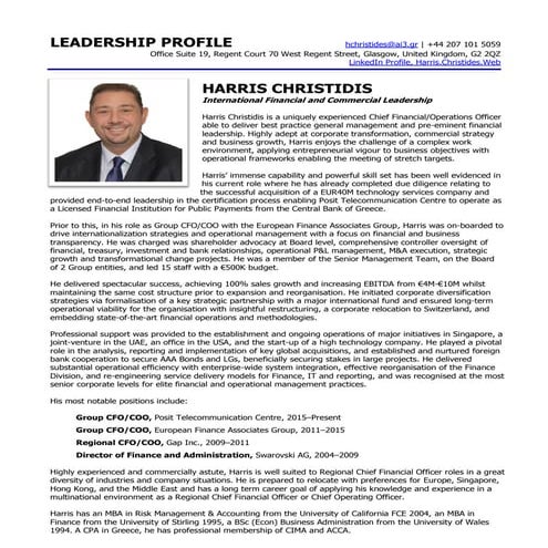 Professional Bio / Executive Summary / Cover Letter | PDF