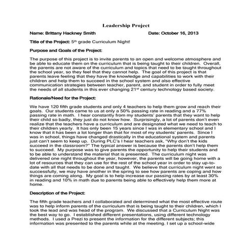 Leadership project | PDF