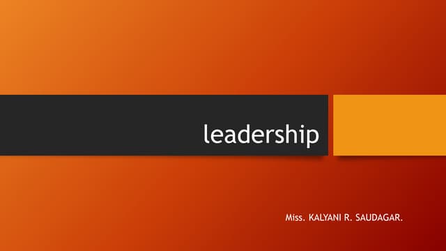 Qualities Of Good Leadership | PPTX