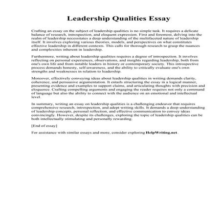 What Are The Qualities Of A Good Leader Essay.pdf