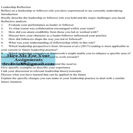 Leadership ReflectionReflect on a leadership or follower role you .pdf