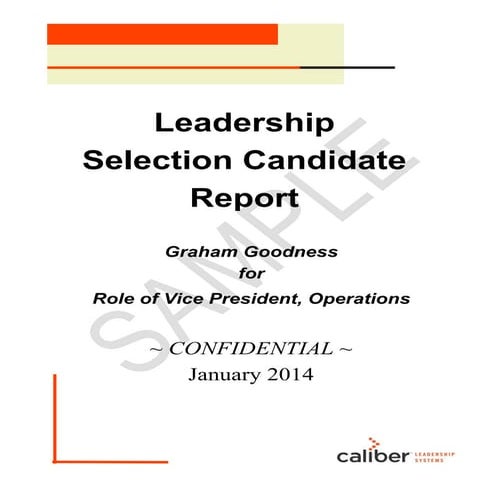 Leadership Selection Candidate Report | PDF