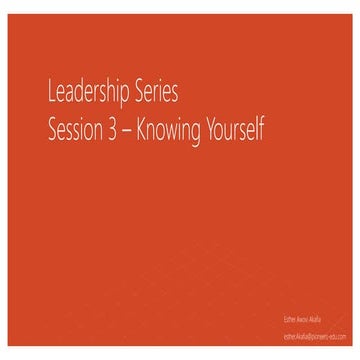 Leadership series knowing yourself | PPTX