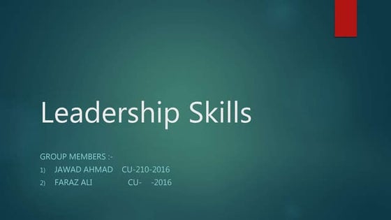 Leadership skills | PPT