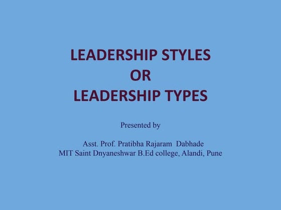 Leadership styles | PPT