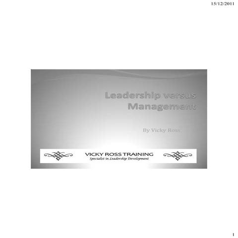 Leadership versus management 1 | PDF