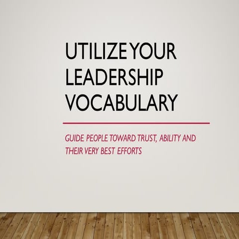 Leadership Vocabulary | PDF