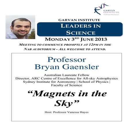 Leaders in Science - Prof Bryan Gaensler | PDF