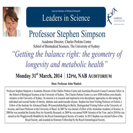 Leaders in Science - Prof Stephen Simpson | PDF