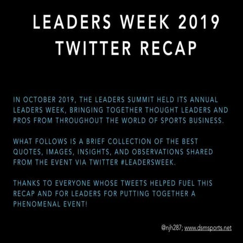 Leaders Week 2019 Recap | PPT