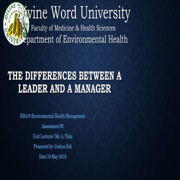 Manager vs Leader | PPTX