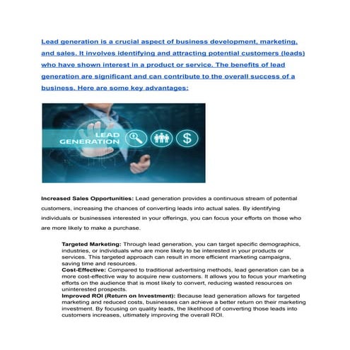 Lead generation | PDF