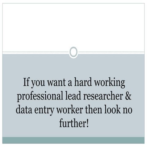 Lead Generation | LinkedIn | Data Mining | Data Entry Specialist | PPT