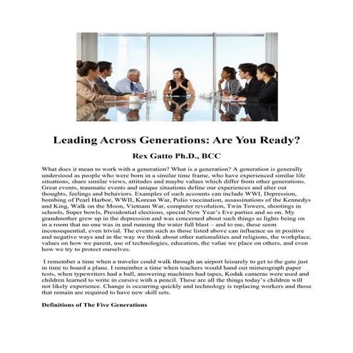 Leading Across Generations | PDF
