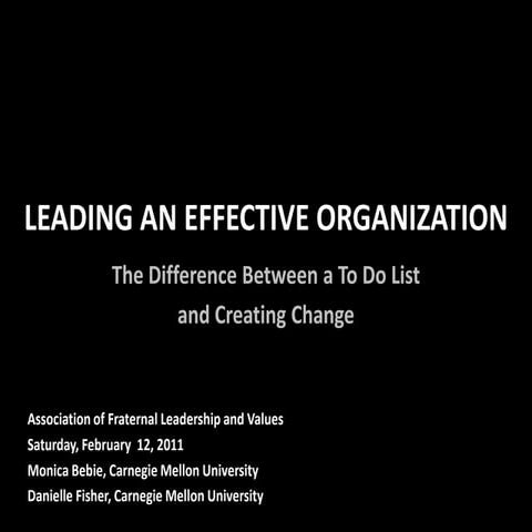 Leading an Effective Organization.2 | PPT