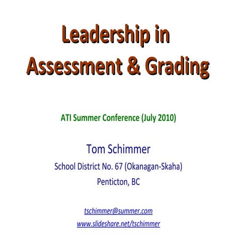 Leadership in Assessment & Grading | PPT