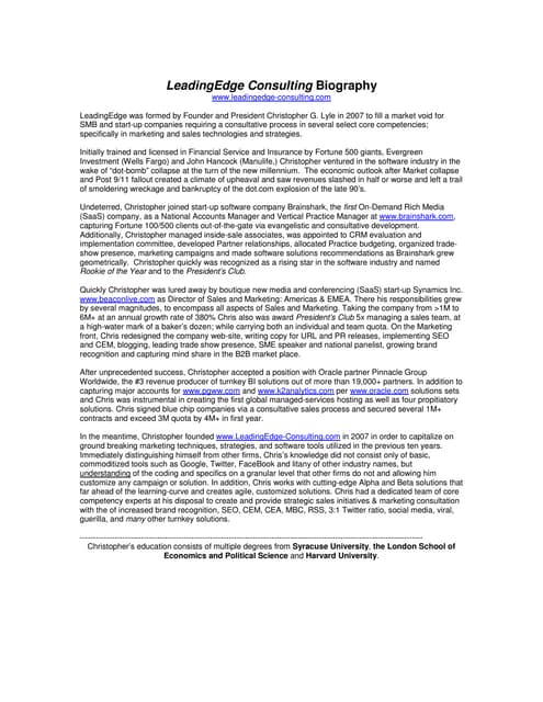 Gary Perkins Speaker Brief Biography | PDF