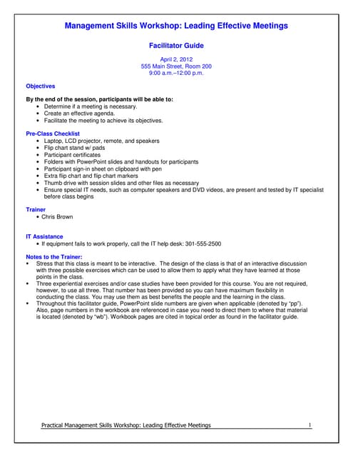 Facilitator guide template | DOCX