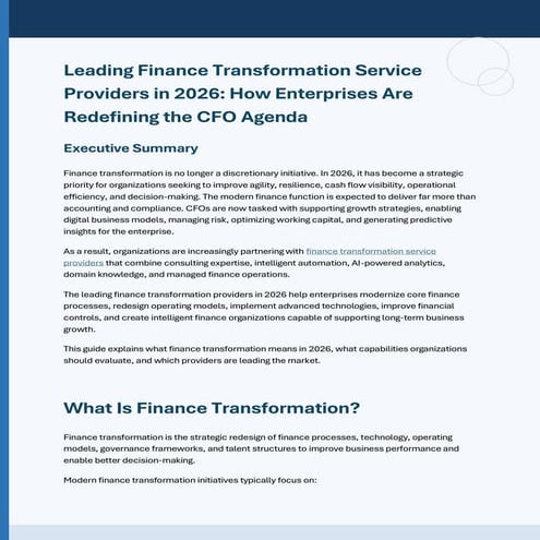 Finance and Accounting Business Process Outsourcing Service Providers ...