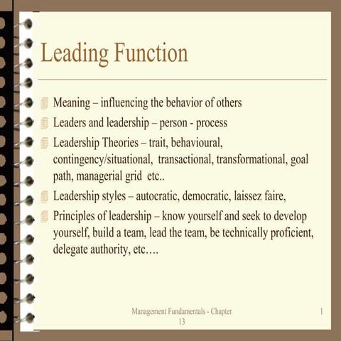 Leading Function Ppt