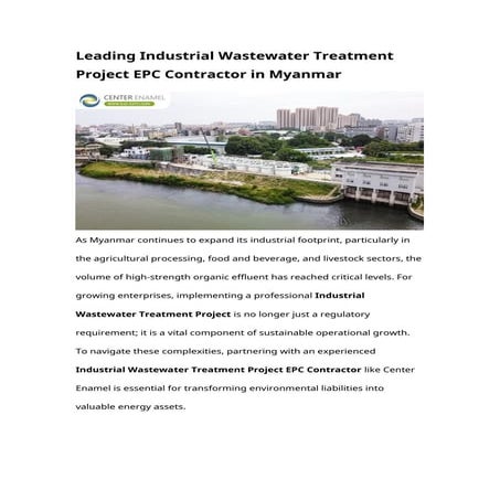 Leading Industrial Wastewater Treatment Project EPC Contractor for ...