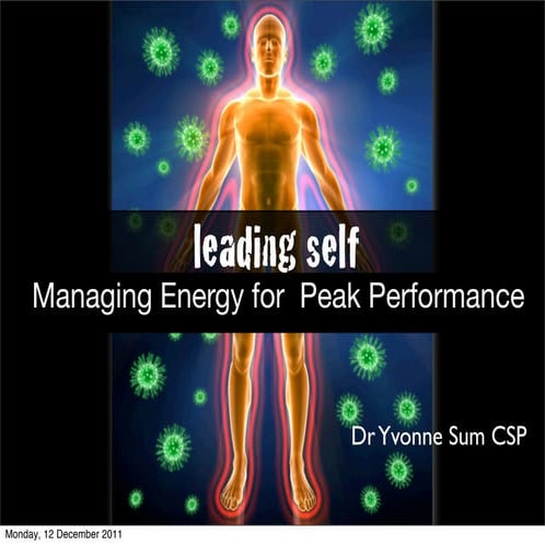 Leading Self Managing Energy For Peak Performance Mba | PDF