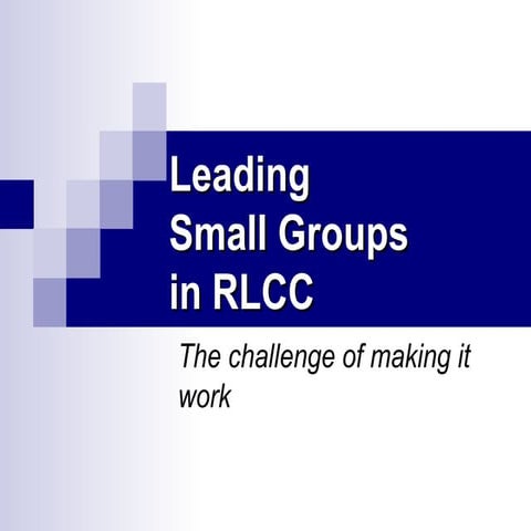 Leading Small Groups | PPT
