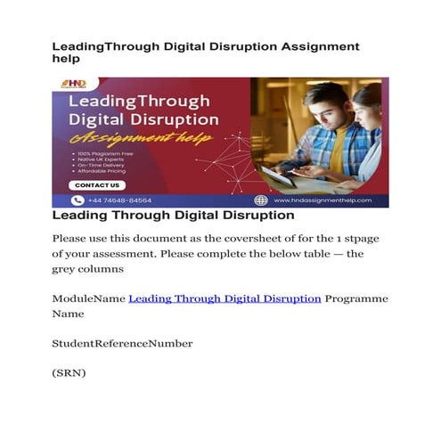 LeadingThrough Digital Disruption Assignment help.docx