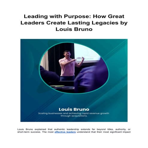 Biography and Professional Career of Louis Bruno | PDF