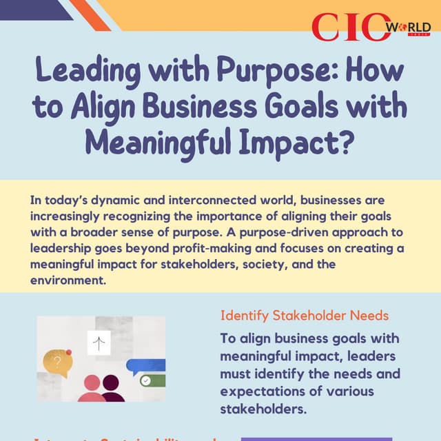 Leading with Purpose How to Align Business Goals with Meaningful Impact ...