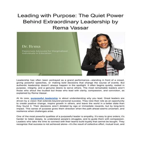 Leading with Purpose_ The Quiet Power Behind Extraordinary Leadership ...