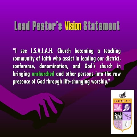 Lead Pastor Vision Statement | PPT