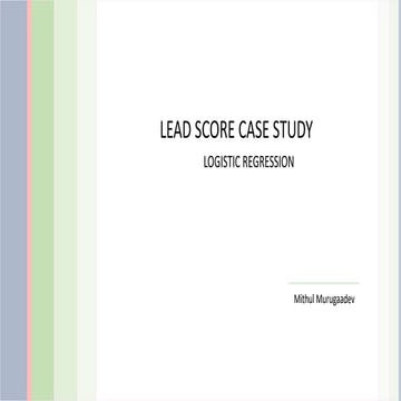 Lead scoring case study presentation | PDF
