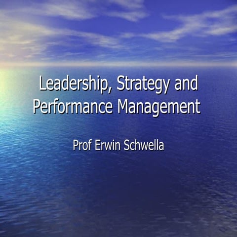 Leadership, Strategy and Performance Management | PPT