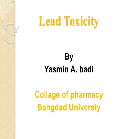 Lead toxicity | PPTX