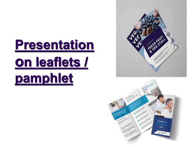 Leaflet, pamphlet and booklet | PPTX