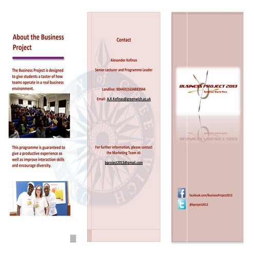 Business Project 2013 leaflet | PPT