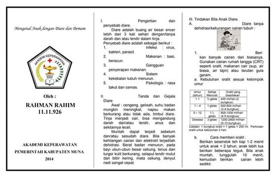 Leaflet diare dan demam | PPT