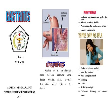 Leaflet gastritis akper pemkab muna | DOCX