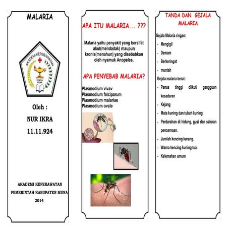 Leaflet malaria akper muna | DOC