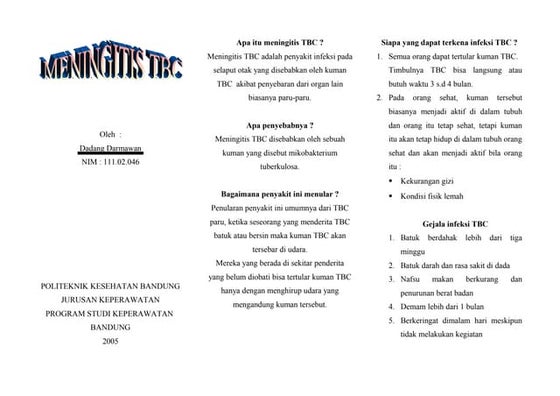 Leaflet meningitis tbc | PPT