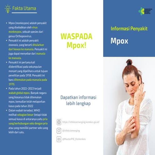 Leaflet Mpox.pdf waspada mpox Edukasi kesehatan sosialisasi mpox | PDF