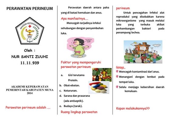 Leaflet perawatan perineum Akper pemkab muna | DOC